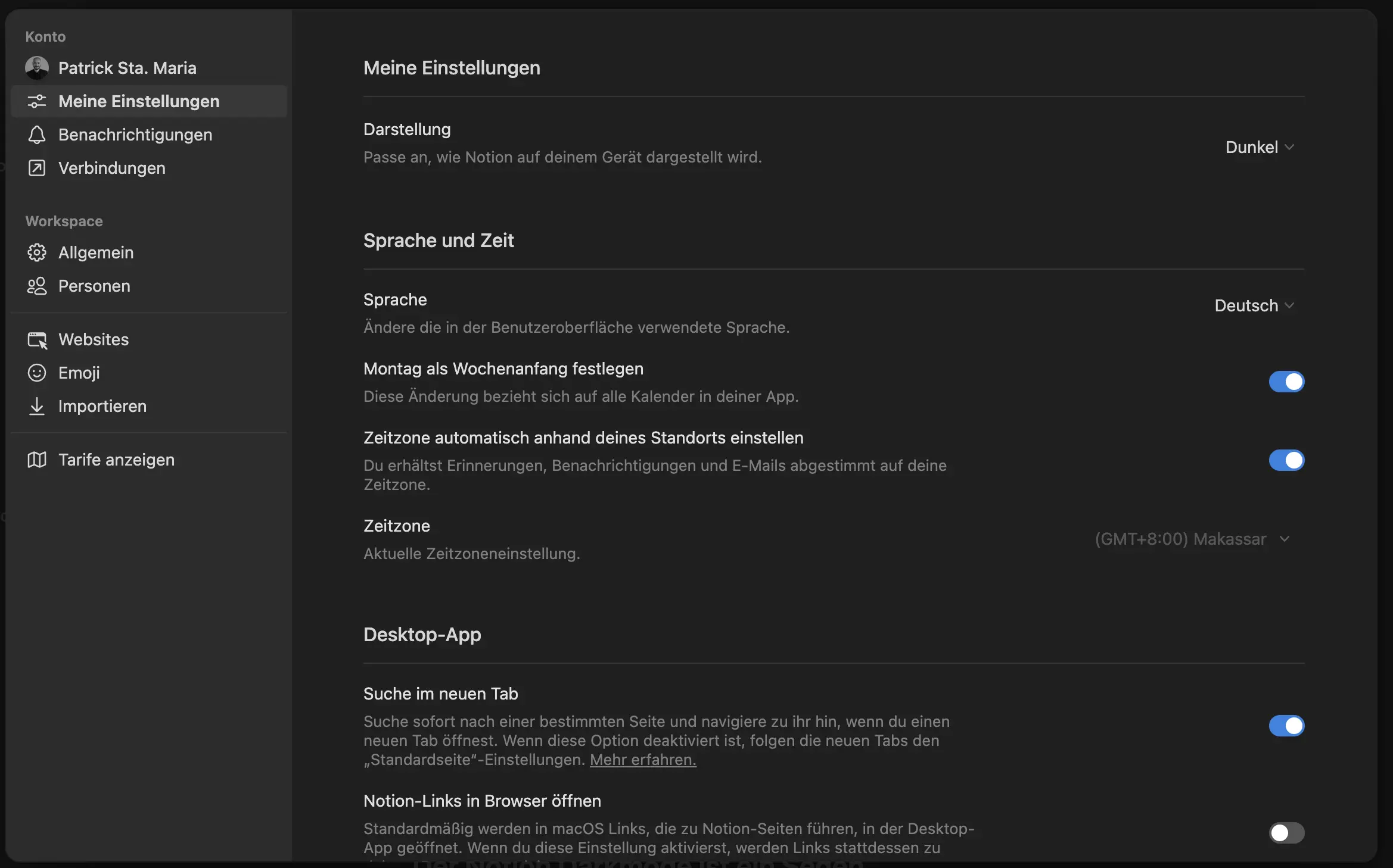 Notion Darkmode - in 2 Sekunden gewechselt!